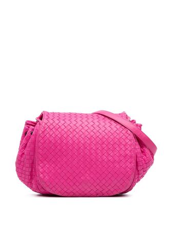 Bottega Veneta sac à bandoulière Intrecciato Flap en cuir Nappa (2012-2025) - Rose