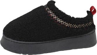 Generic Pantoufles à Plateforme pelucheuses pour Femmes dintérieur et dextérieur, Pantoufles dhiver Tendance doublées de Fourrure Polaire, Bottines Confortabl