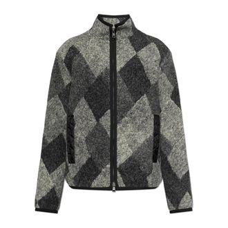 Moncler Strickjacke mit Logo-Patch - - Knitwear - Herren - Grau - XL