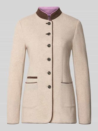 White Label Slim Fit Blazer aus Lanawolle-Mix mit Stehkragen