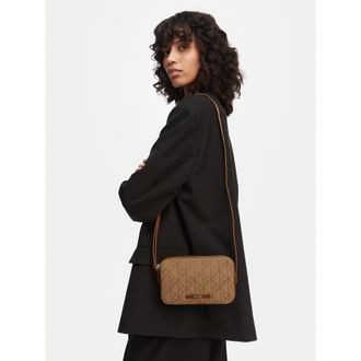 Calvin Klein Handtasche Calvin Klein Emblem Aop Jacquard Camera Bag LV04F3533G Braun