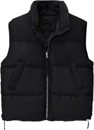 ORANDESIGNE Doudoune sans Manche Femme Gilet en Duvet sans Capuche Gilet Matelassé Décontracté Légère Veste Courte Chaud Manteau Parka Hiver Slim Casual Zip Up Gi