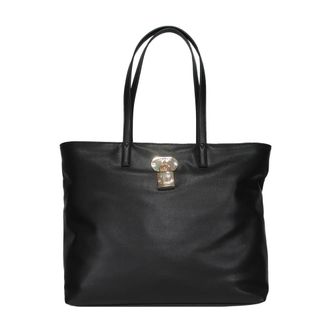 Twinset Handtasche aus Kunstleder mit Frontlogo - - Bags - Damen - Schwarzk - ONE SIZE