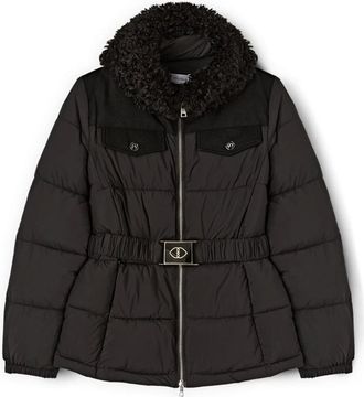 Motivi Femme, Vestes, Noir, Taille: 44 FR Doudoune Courte Ceinturée