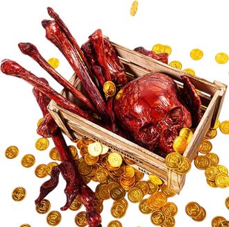 Generico Skelette für Halloween, dekoratives Knochen-Set für Halloween, gruselige Dekorationen für Friedhof, Friedhof, Boden, verzaubertes Haus, Rasen, Garten,