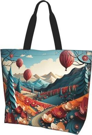 Generic Peinture Par D&eacute;coupage De Papier Sac &Agrave; Bandouli&egrave;re L&eacute;ger Sacs De Courses Grand Sac Fourre-Tout Pour Plage Voyage Universit&eacute;