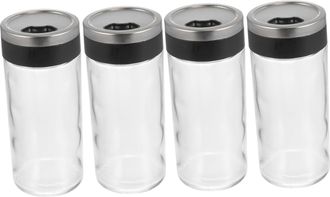 TOPBATHY 4 Stück Gewürzbehälter Aus Glas 150ml Transparenter Gewürztopf Mit Sicherem Glasmaterial Verschleißfest Für Salz Pfeffer Zucker Praktische Küchenaufbe