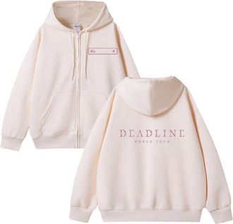 Generic Sweat &agrave; Capuche en Coton Deadline 2025 World Tour Graphic Support High Street Sport Sweatshirts(A-Beige-Padded,S)