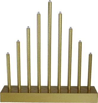 Premier Festliche Weihnachtsbeleuchtung Kerzen-Brücke, batteriebetrieben, 9 LEDs warmweiß, 25cm (Gold)