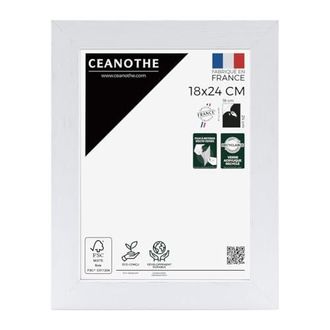 Brio Italiano Ceanothe Cadre Photo 18x24 cm Blanc Bois FSC Décoratif ConvientA5 Collection Karma Verre acrylique Incassable Fabriqué en France