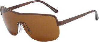 Generic Lunettes De Soleil De Sport À Monture Métallique For Hommes Et Femmes, Tendance, For Lextérieur, Les Déplacements, Les Fêtes, La Photographie(Brown)