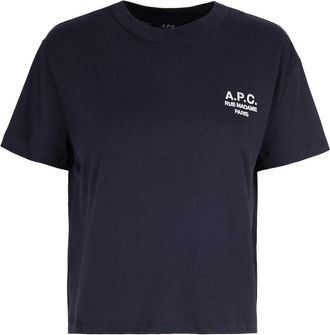 A.P.C. A.p.c., Femme, Tops, Bleu, Taille: 40 FR T-shirt Boxy Rue Madame Paris