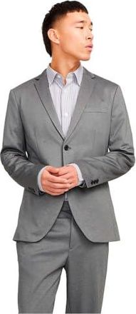 Jack & Jones Jjejaxon Blazer en Jersey, Gris foncé chiné/Coupe : Coupe ajustée, 52 Hommes