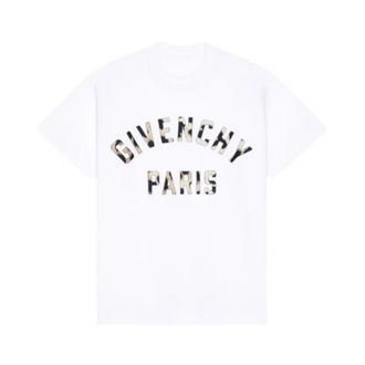 Givenchy Paris Stickerei Baumwoll-T-Shirt - - Tops - Damen - Wei&szlig; - S