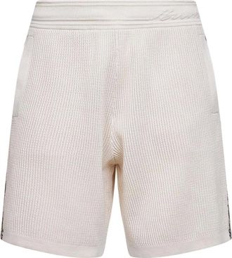 Burberry Homme, Shorts, Beige, Taille: XL Shorts en maille de coton avec finitions &agrave; carreaux
