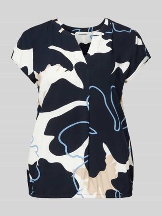 Tom Tailor Loose Fit Kurzarmbluse aus reiner Viskose mit Tunikakragen