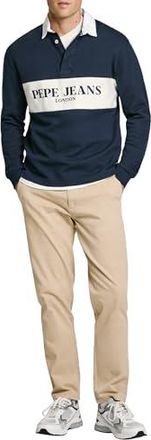 Pepe Jeans London Pepe Jeans Slim Chino Twill Pantalon, Marron (Beige béton), 36 W (Tour de Taille : 92 cm) Homme