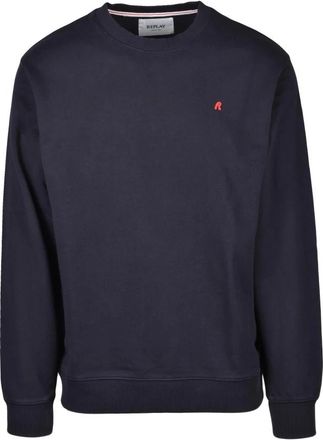 Replay Homme, Sweatshirts et sweats &agrave; capuche, Bleu, Taille: L Felpa Girocollo SweaT-shirt