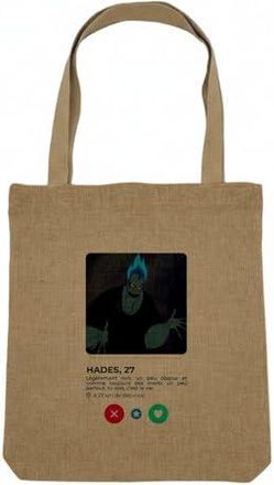 Fabulous Sac Shopping Tote Bag Aspect Lin - Hades Enfer R&eacute;seau Social Rencontre Amour - Sac de Courses Toile Epaisse 360g Beige Naturel Cabas Port&eacute; Epaule Soli