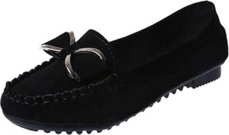 Generic Loafer Chaussures basses pour femme - Couleur unie - Avec noeud - Chaussures plates d&eacute;t&eacute; tendance et respirantes - Chaussures de travail pour mari&eacute;e -