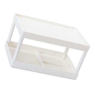 Artibetter jojofuny Doppellagiges Wei&szlig;es Desktop Organizer Regal aus Glattem Material Platzsparender Aufbewahrungsst&auml;nder f&uuml;r Make Up und B&uuml;rozubeh&ouml;r Moderner Ti