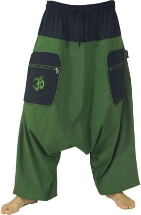 Guru Shop Haremshose, Pluderhose, Pumphose, Aladinhose - Grün, Herren/Damen, Baumwolle