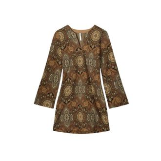 Summum Ausgestelltes Kleid mit Kaschmirmuster - - Dresses - Damen - Mehrfarbig - XS