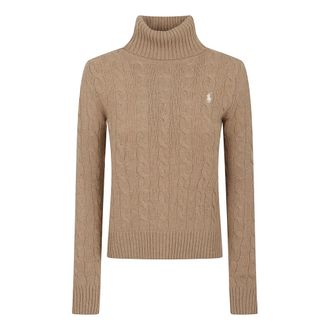 Polo Ralph Lauren Woll- und Kaschmir-Zopfmuster-Rollkragenpullover - - Knitwear - Damen - Braun - XS