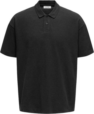 Only & Sons Only & Sons, Homme, Tops, Noir, Taille: S Loose Washed SS Polo