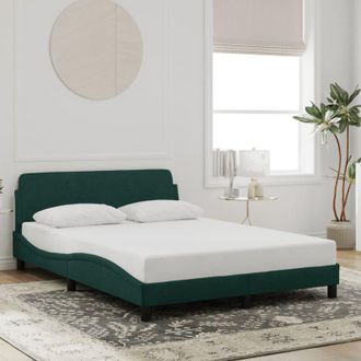 vidaXL Cadre de lit sans matelas vert foncé 140x200 cm velours Vidaxl