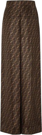 Fendi Silk FF Monogram Trousers - Brown