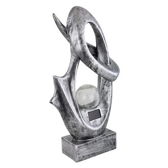 Globo Lighting LED Au&szlig;en Solar Leuchte Feuer-Effekt Crackle-Design Garten Deko Beleuchtung Balkon Strahler Terrassen Lampe, Farbe:silber - Skulptur Crackleglas