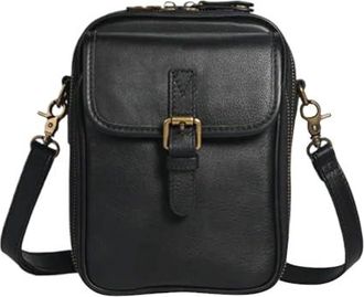 Generic Petit sac à bandoulière en cuir synthétique pour téléphone portable, sac à bandoulière polyvalent pour femmes et hommes, b, 12.6*4.33*11.02
