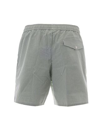Lacoste Mens Swim Shorts White-Green Cotton White/green