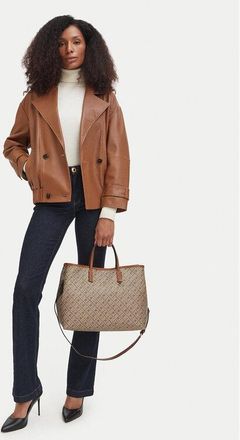 Tommy Hilfiger Handtasche Th Monoplay Satchel AW0AW19173 Beige
