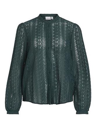 Vila Vila Vichikka Lace L/S Shirt-Noos Blouse, Pins Ponderosa, L Femme