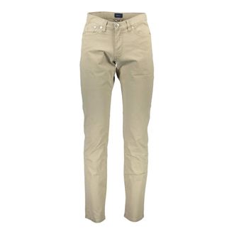 GANT Beige Herrenhose 5 Taschen Knopf Rei&szlig;verschluss Logo - - Trousers - Herren - Beige - W31 L34