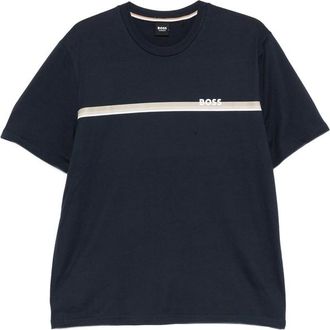HUGO BOSS Authentic Stripe-detail Logo-print T-shirt