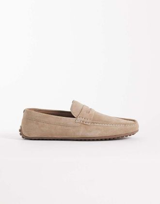 Asos Mocassins en daim - Taupe-Neutre