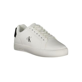 Calvin Klein Color-Block Leather Sneaker - White