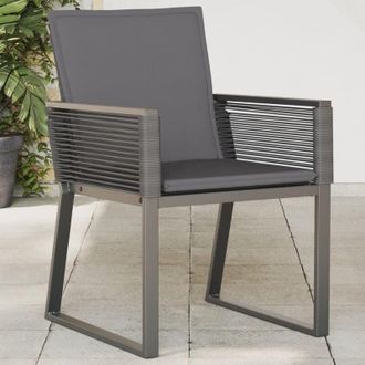 vidaXL Gartenst&uuml;hle mit Kissen 2 Stk. Schwarz Poly Rattan vidaXL