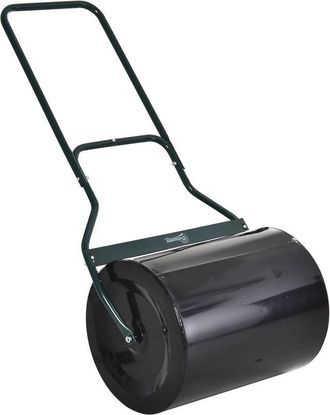 OUTSUNNY Rasenwalze mit U-Griff, Gartenwalze, Gartenrolle, 40 cm Durchmesser, 60 l Wasser-/Sandf&uuml;llung, Metall, Schwarz 57 x 40 x 123 cm - Outsunny
