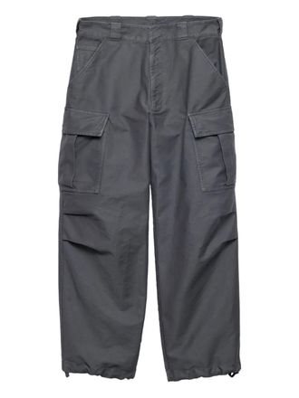 Prada pantalon en coton à poches cargo - Gris