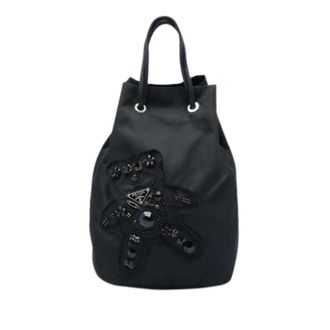 Prada Sac seau Pre-owned orn&eacute; de perles en nylon - Femme - Pre-owned - Noir - Taille: ONE Size