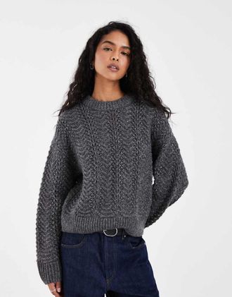 Levi's Charlotte Pointelle-Strickpullover in Grau