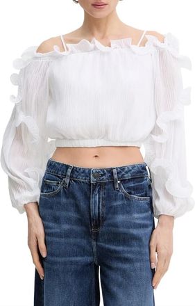 Guess Femme, Blouses et Chemises, Blanc, Taille: 40 FR Gabriella Blouse