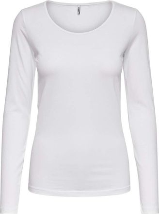 Only Damen Longsleeve Onllive Love Life Basic Damen-Shirt 15204712 White XL