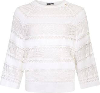 Liu Jo Femme, Pulls, Blanc, Taille: 38 FR Pull ajour&eacute;