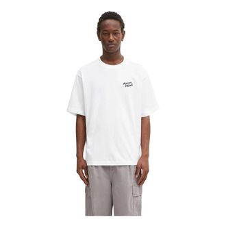 Maison Kitsun&eacute; Tee oversize brod&eacute; &agrave; la main - Homme - Tops - Blanc - Taille: S