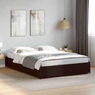 vidaXL Bettgestell Schwarz 140x200 cm Holzwerkstoff und Metall Vidaxl